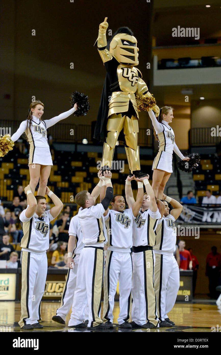 Orlando, USA. 23rd Feb, 2013. UCF Cheer Team perform during mens NCAA ...