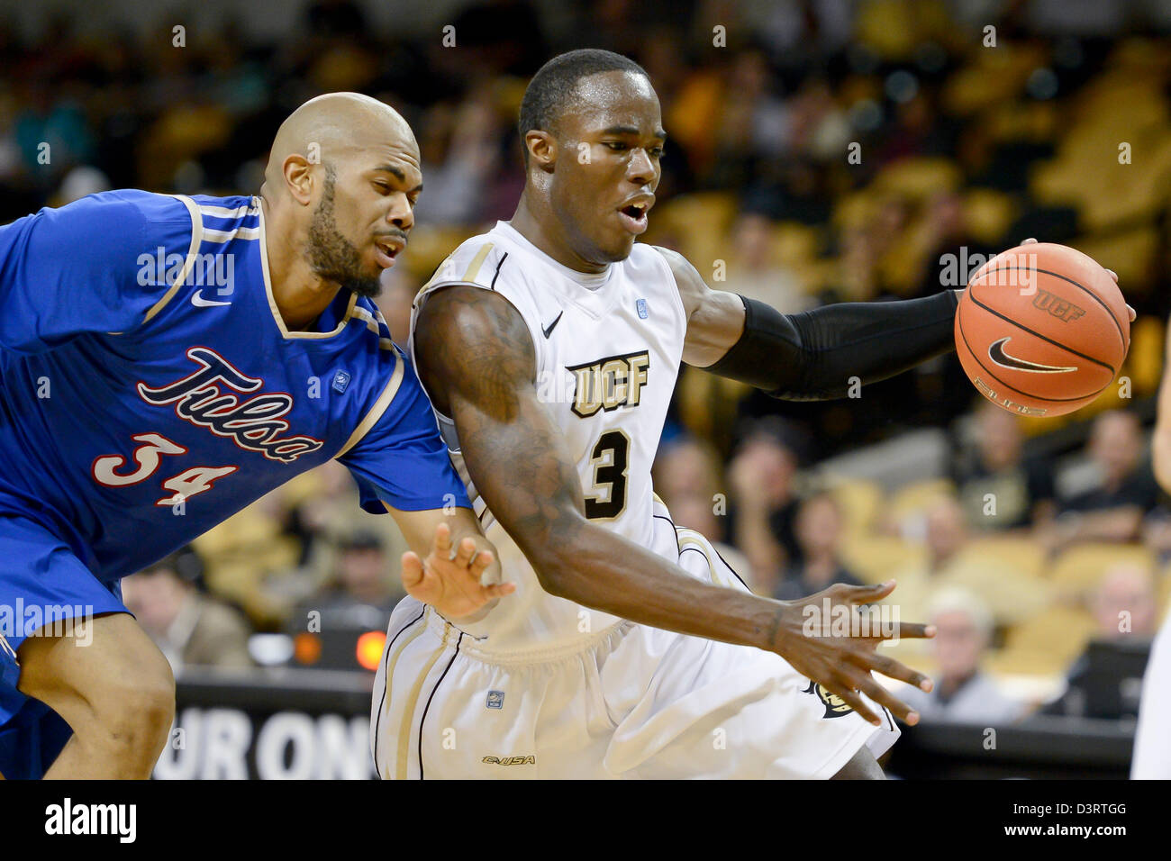 Orlando, USA. 23rd Feb, 2013. UCF guard/forward Isaiah Sykes (3) drives ...