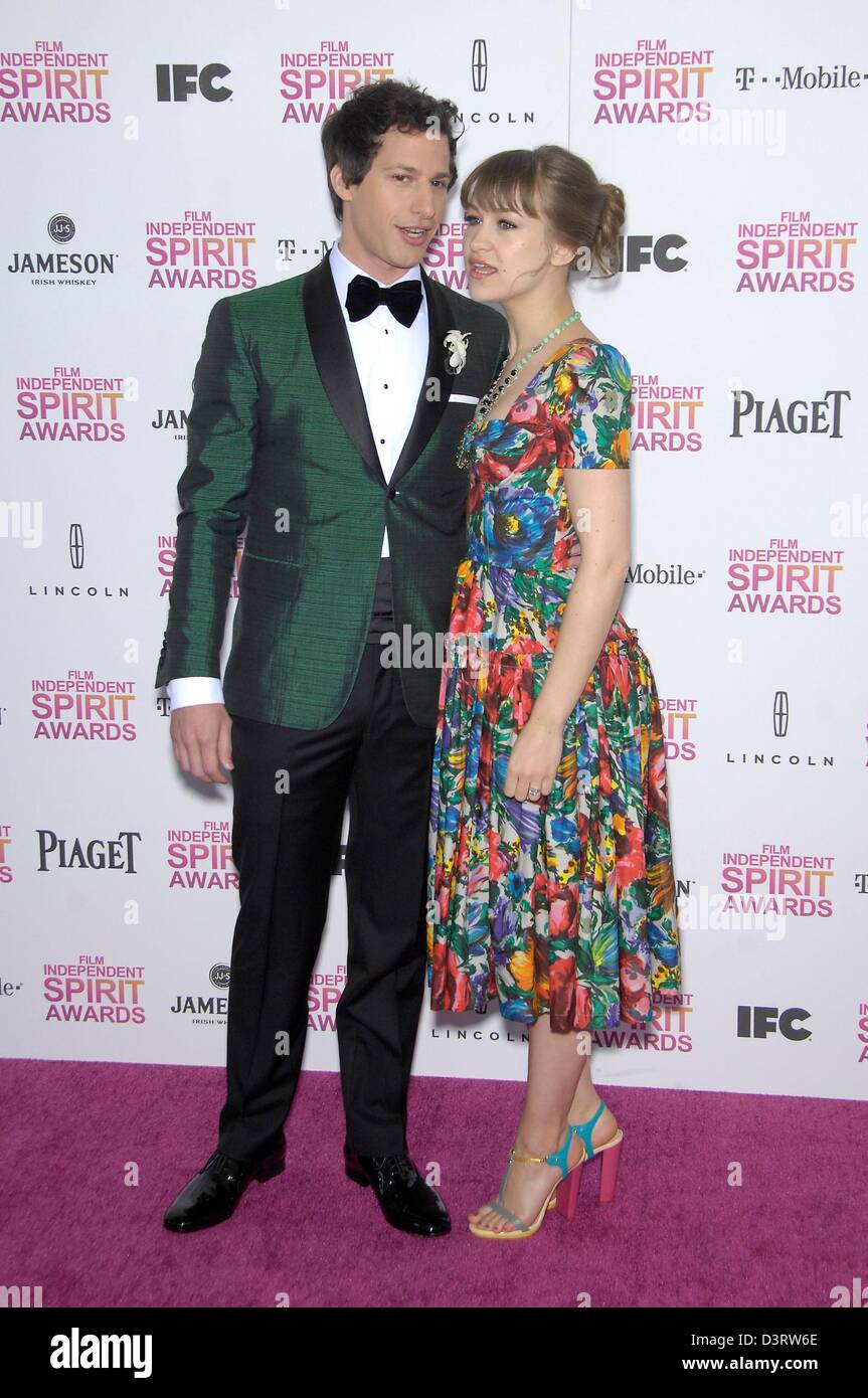 Santa Monica, California, USA 23rd Feb, 2013. Andy Samberg, Joanna ...