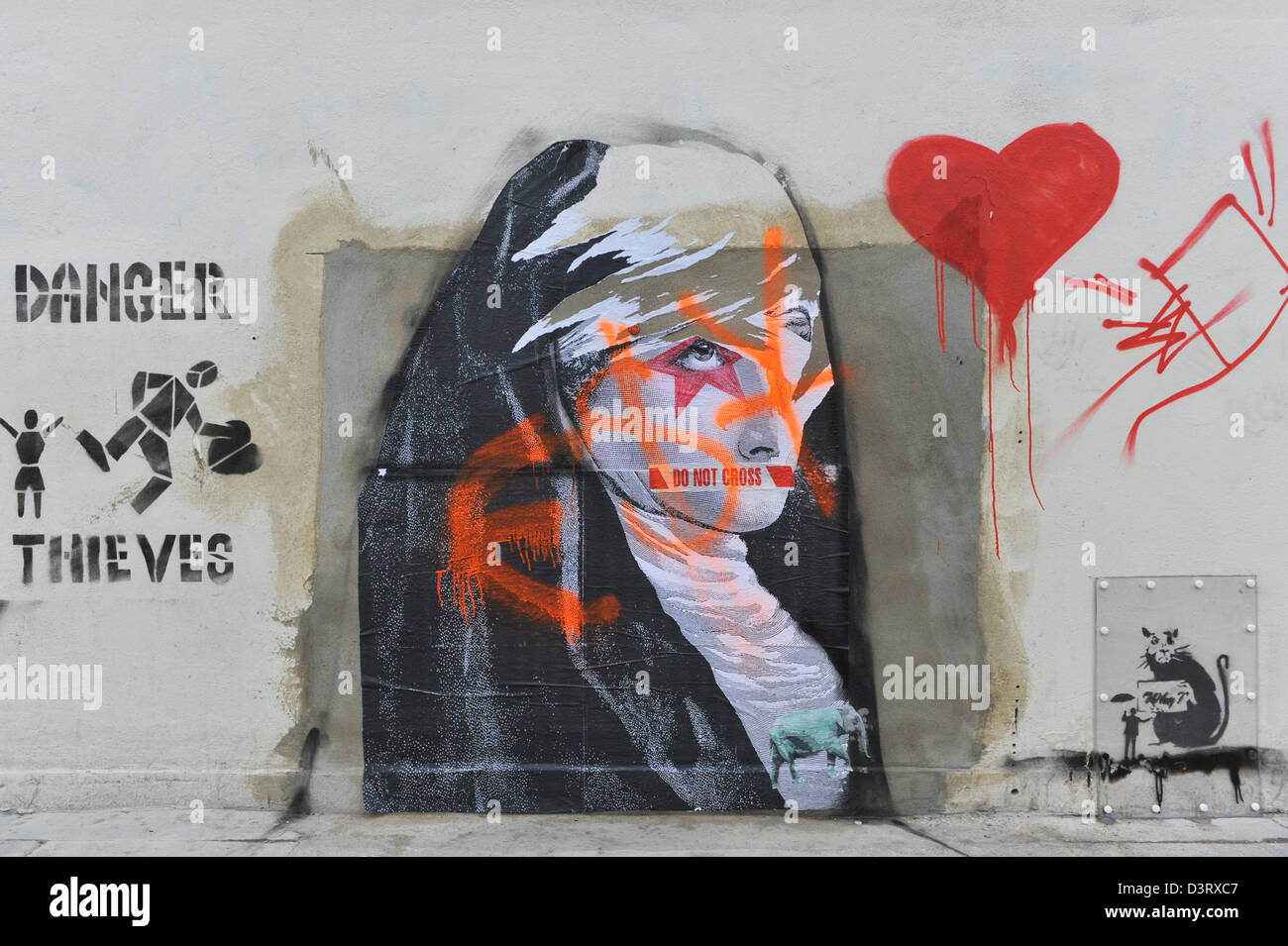 Graffiti nun hi-res stock photography and images - Alamy