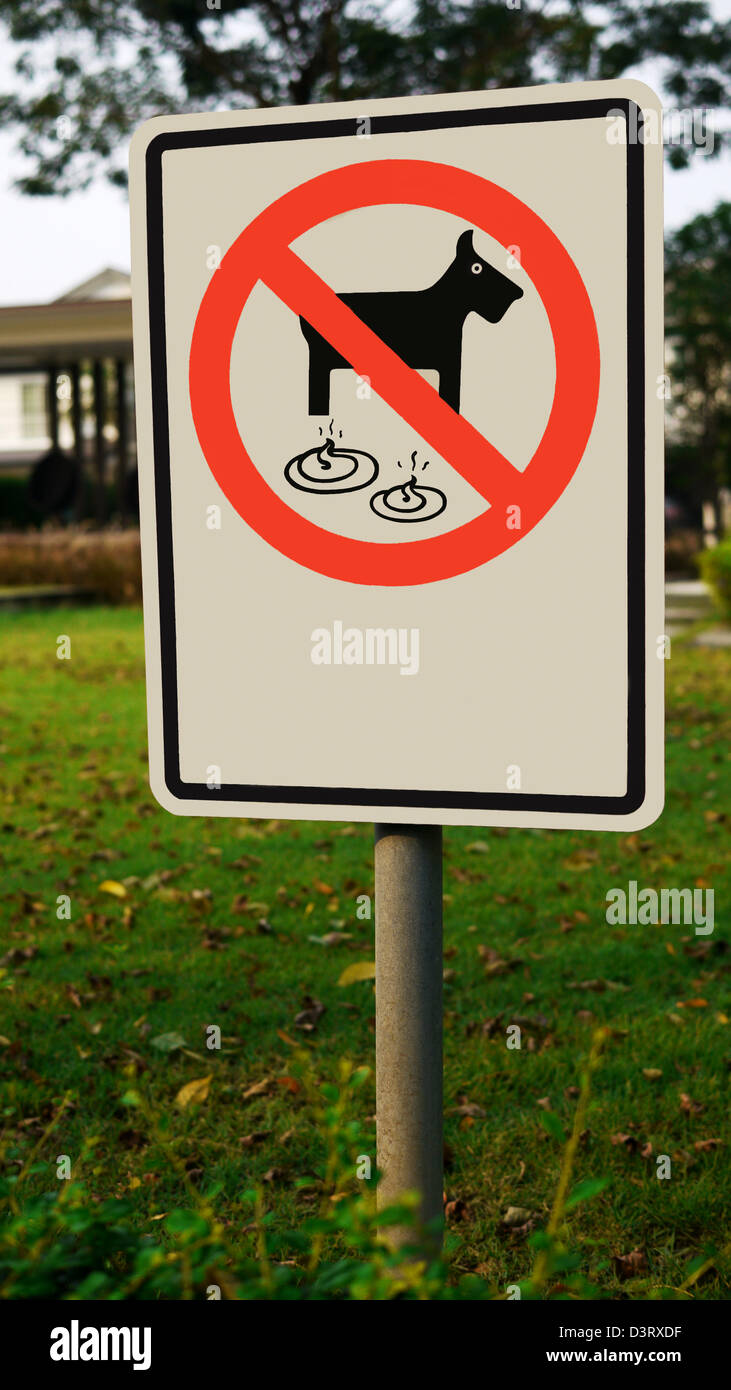 Sign or Symbol of No Pet Poop in Public Park Stock Photo - Alamy