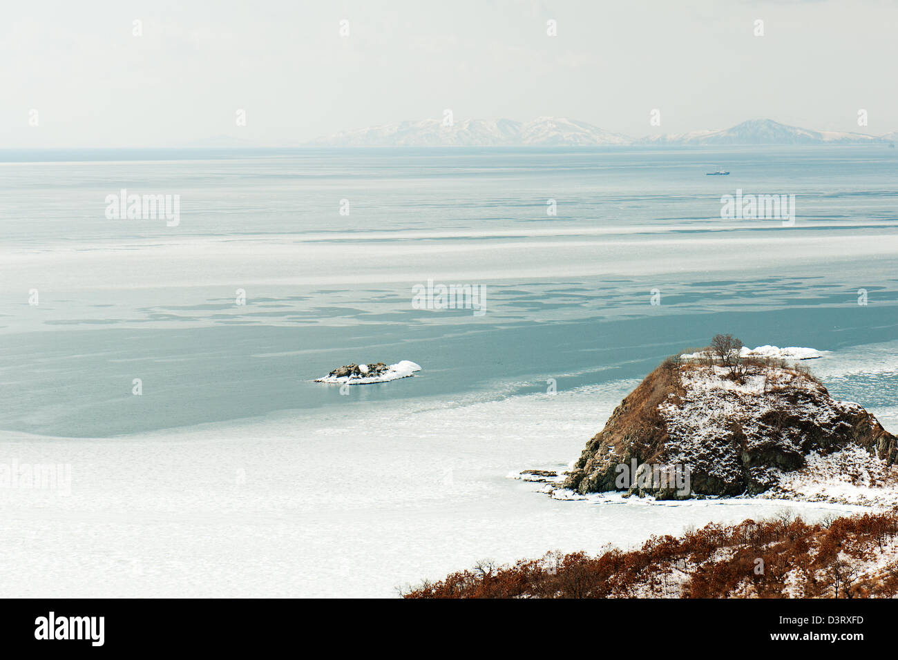 Beautiful scenic view of coast Japanese sea in winter Stock Photo - Alamy