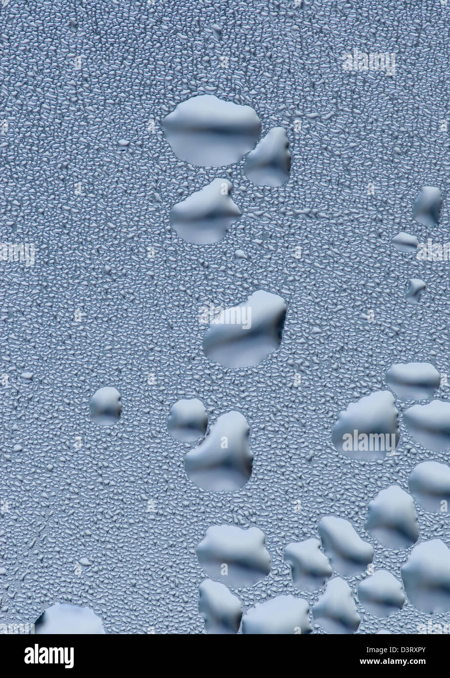 Droplets of water condensation form on a cool glass window Stock Photo ...