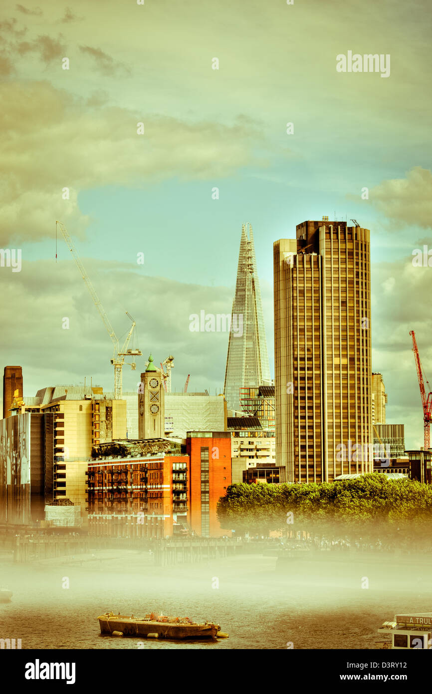 London Mist on the Thames Stock Photo - Alamy