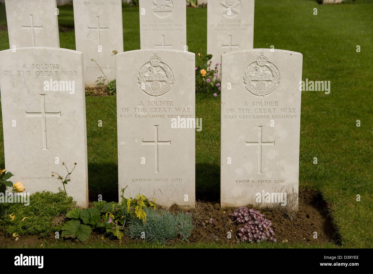 Accrington Pals graves in Serre Road No1 British cemetery on the Somme ...