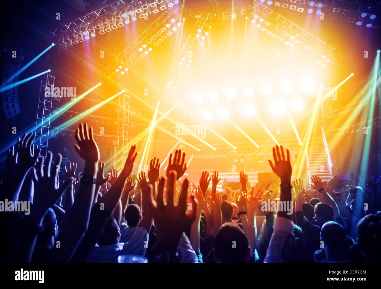 Photo of young people having fun at rock concert, active lifestyle ...