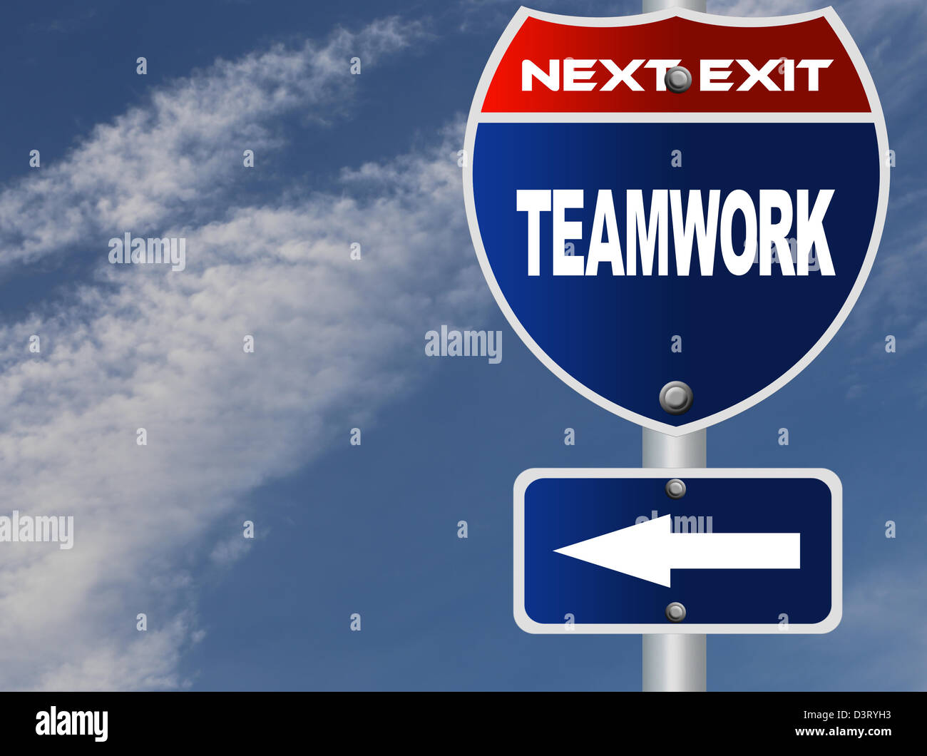 Teamwork road sign Stock Photo - Alamy
