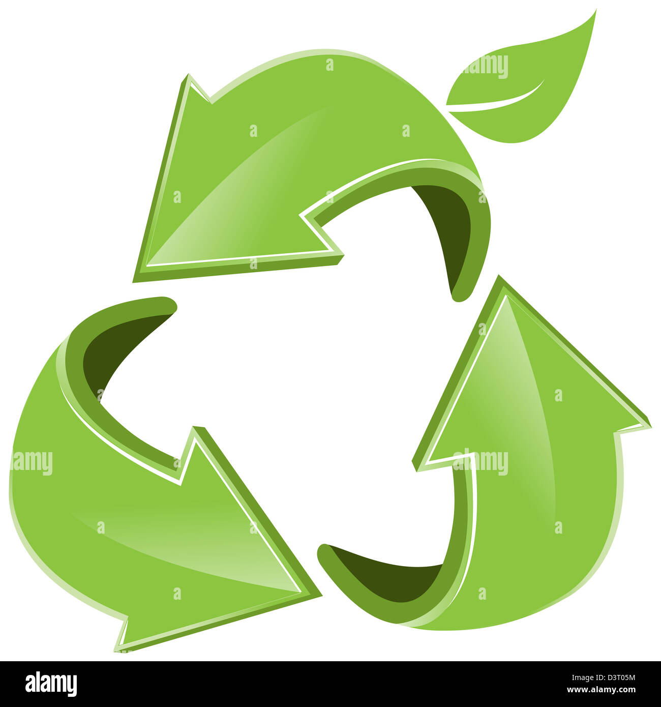 Illustration three green arrows on white background Stock Photo - Alamy