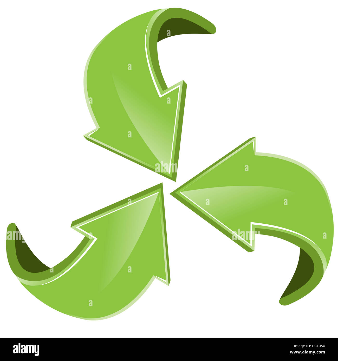 Illustration three green arrows on white background Stock Photo - Alamy
