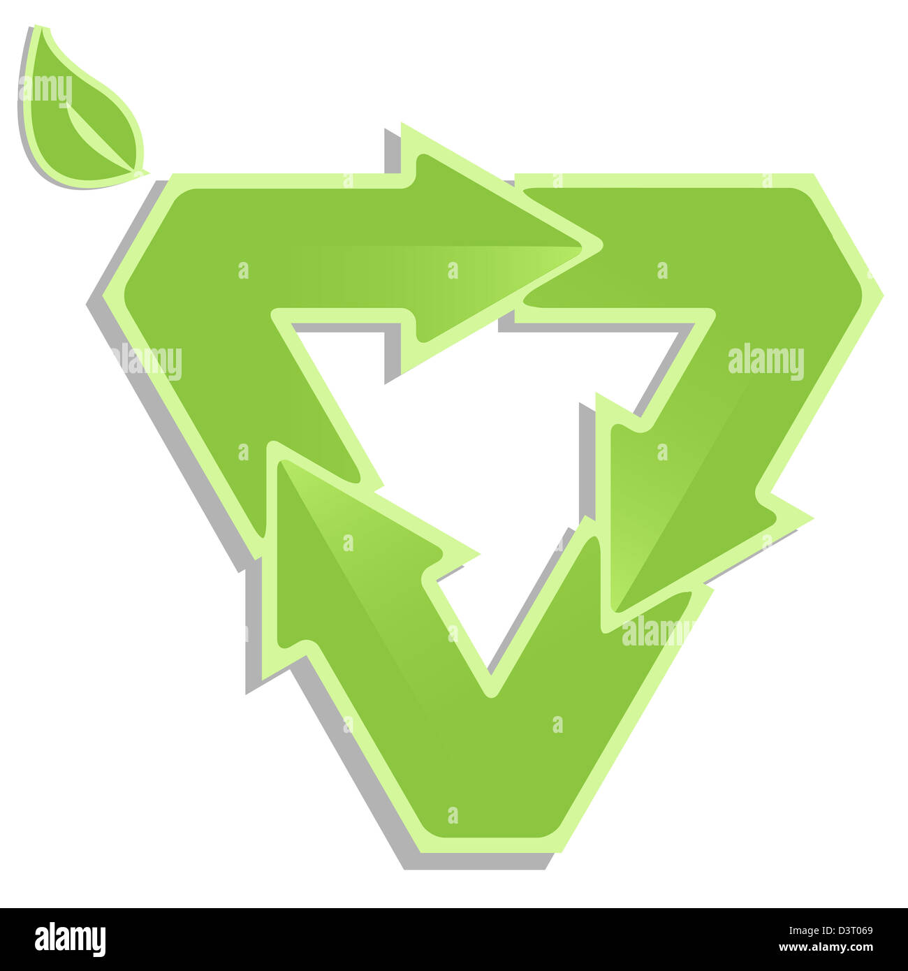 Illustration three green arrows on white background Stock Photo - Alamy