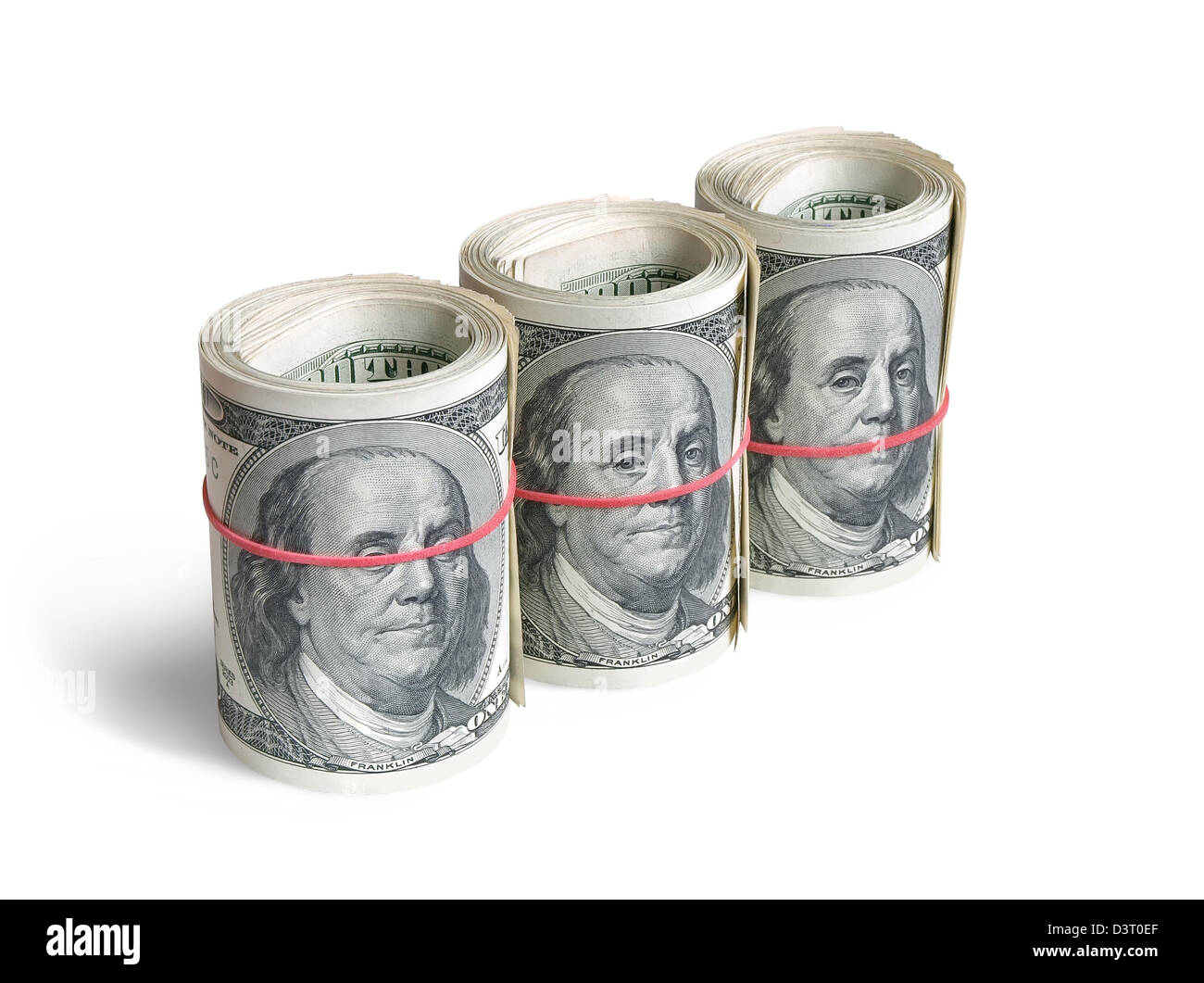 rolls of american dollars. isolated Stock Photo - Alamy