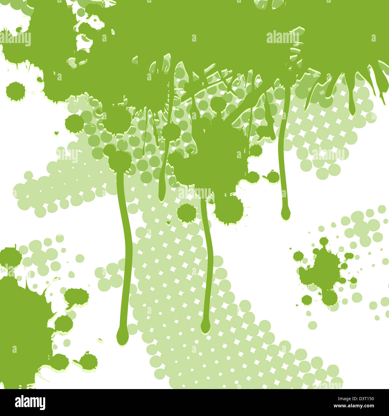 illustration, abstract green background with drop of the paint Stock ...