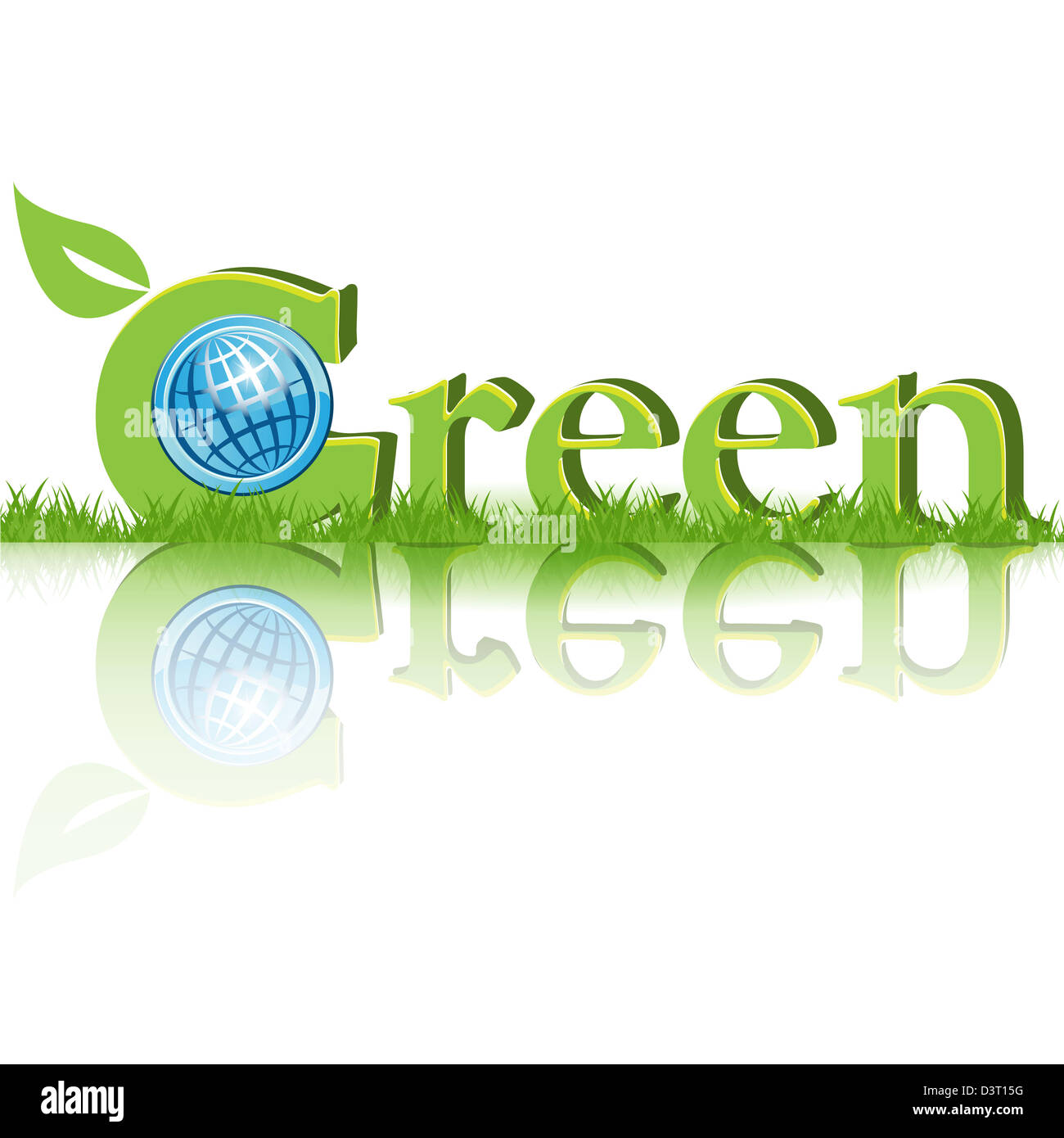 illustration, inscription green on white background and herb Stock ...