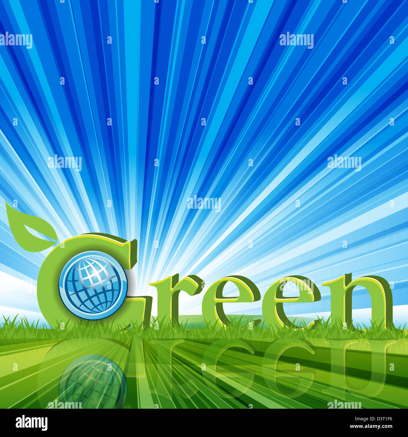 illustration inscription green on white background and herb Stock Photo ...