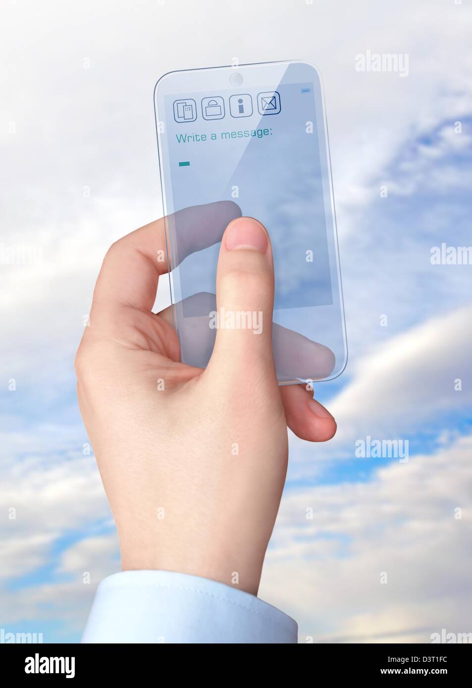 Transparent futuristic smartphone Stock Photo - Alamy
