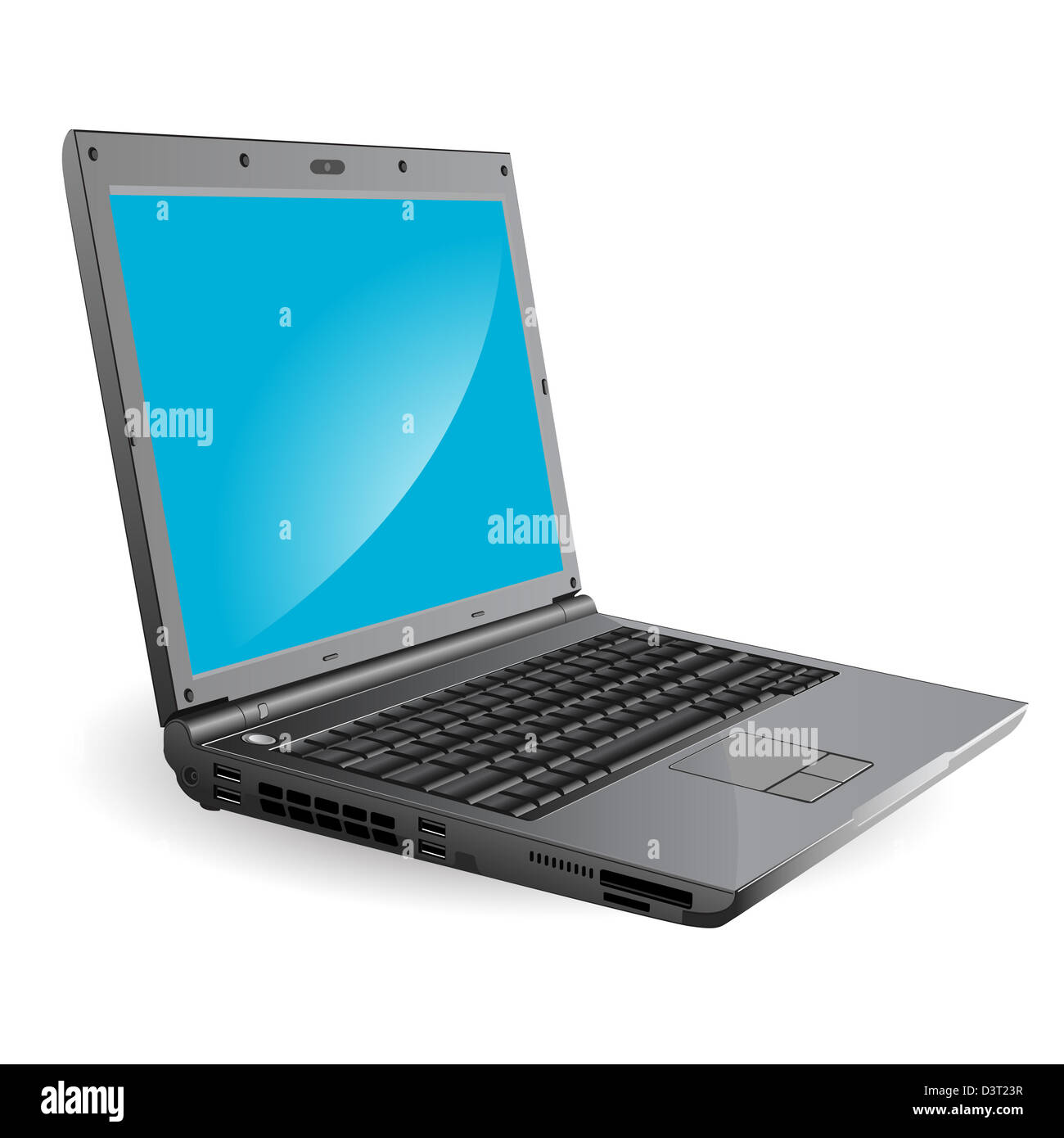 illustration, gray computer on white background Stock Photo - Alamy