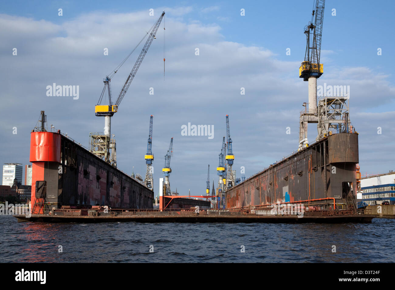 Hamburg, Germany, a shipyard dock in Hamburg harbor Stock Photo - Alamy