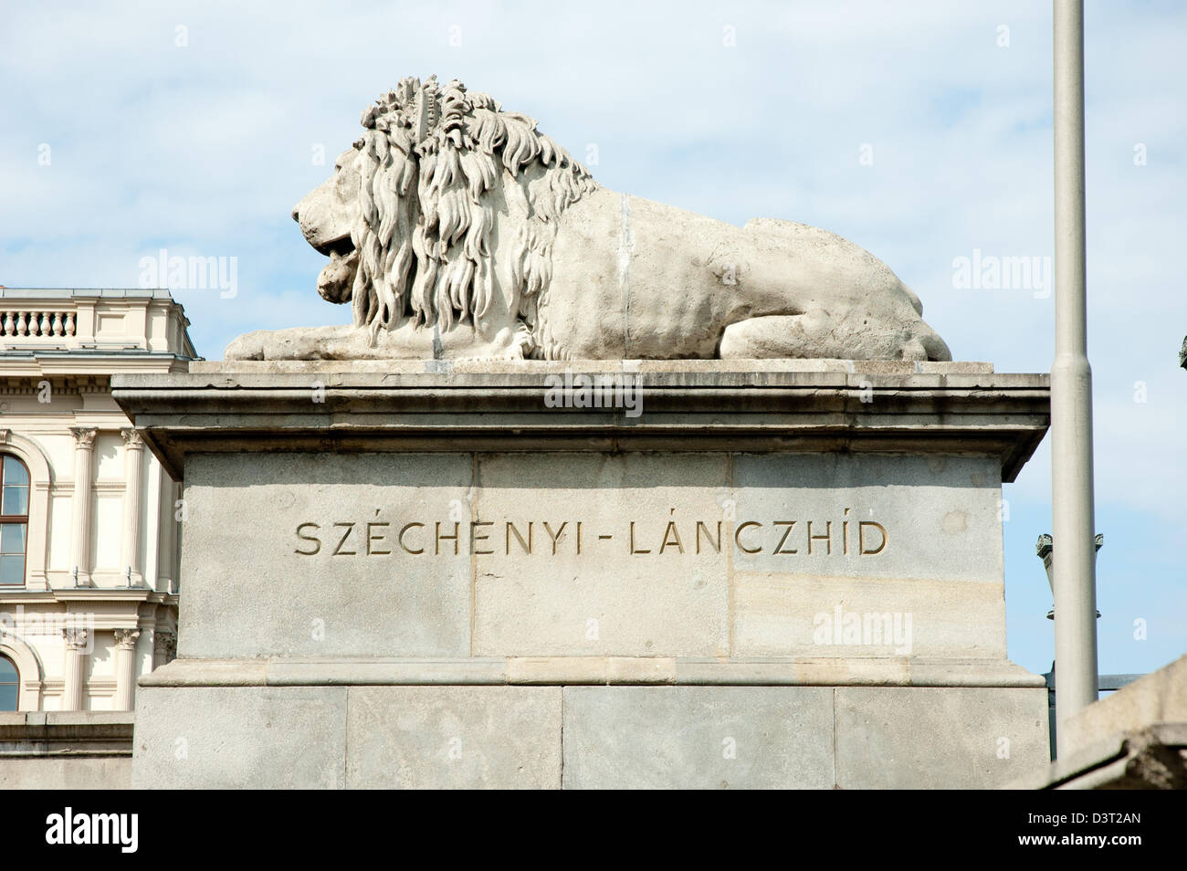 Budapest chain bridge lion hi-res stock photography and images - Alamy