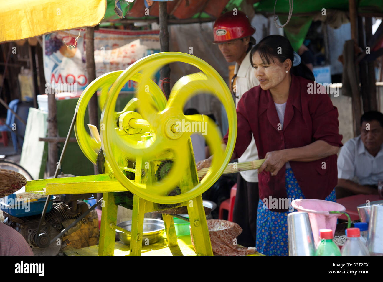 Sugar cane machine Dalah near Yangon Burma Stock Photo - Alamy