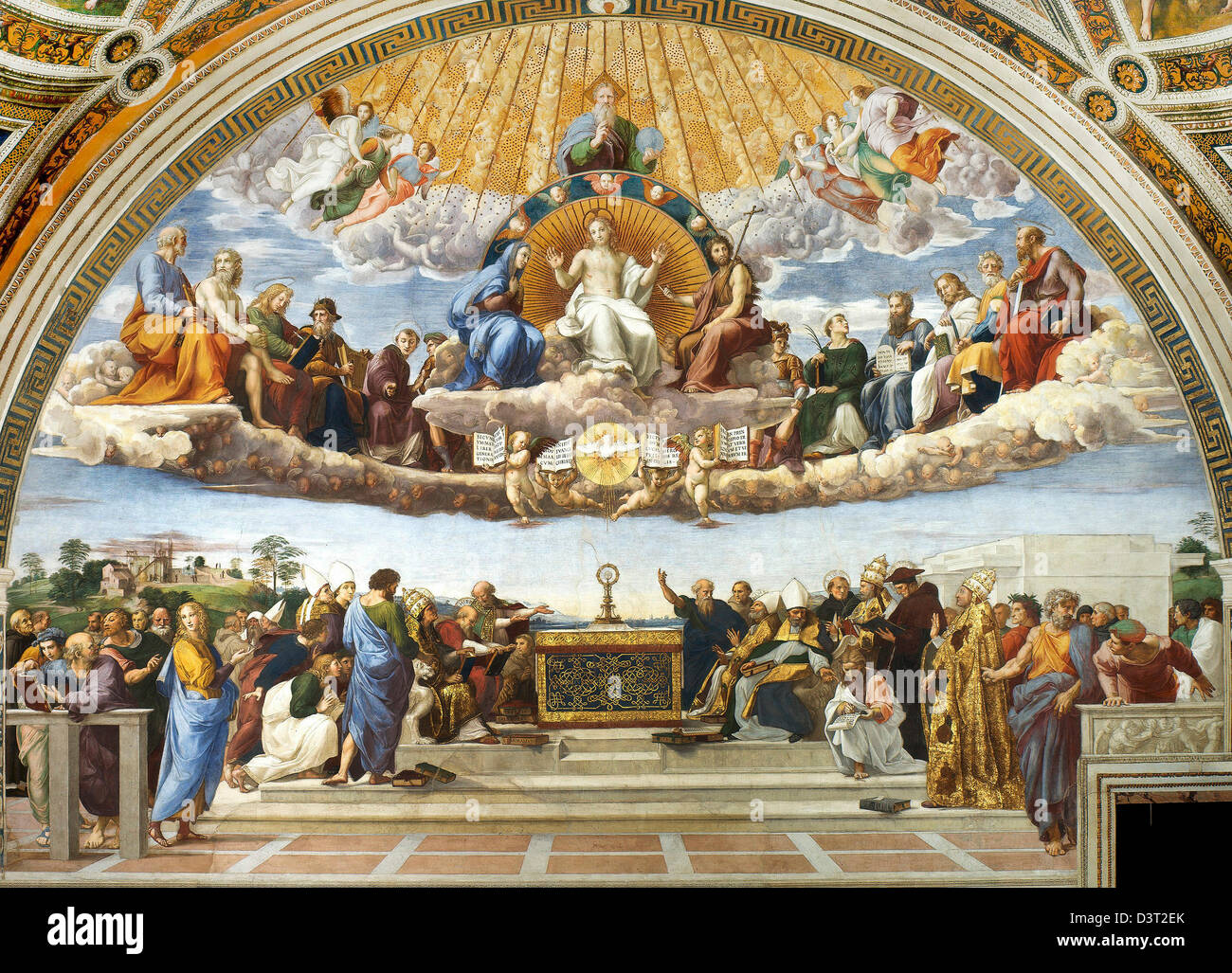 Raphael, Disputation of Holy Sacrament 1509-1510 Fresco. Vatican ...
