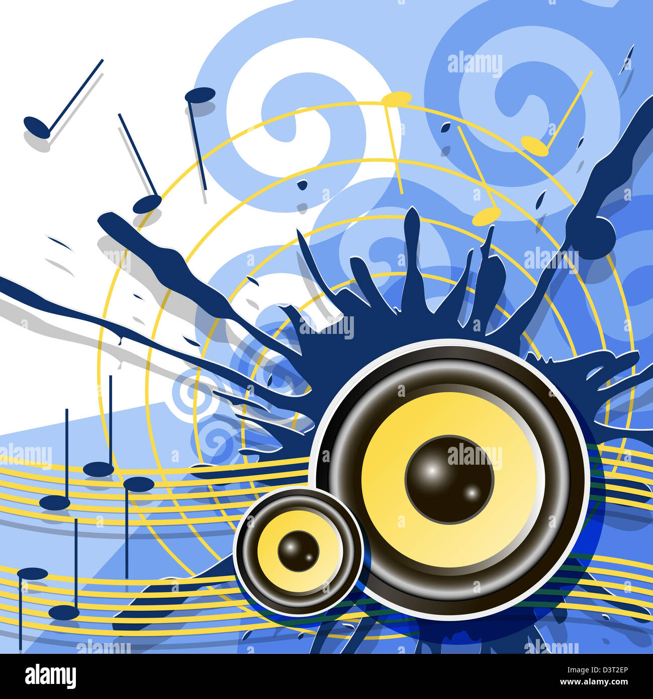 illustration, abstract black background to music subjects Stock Photo ...