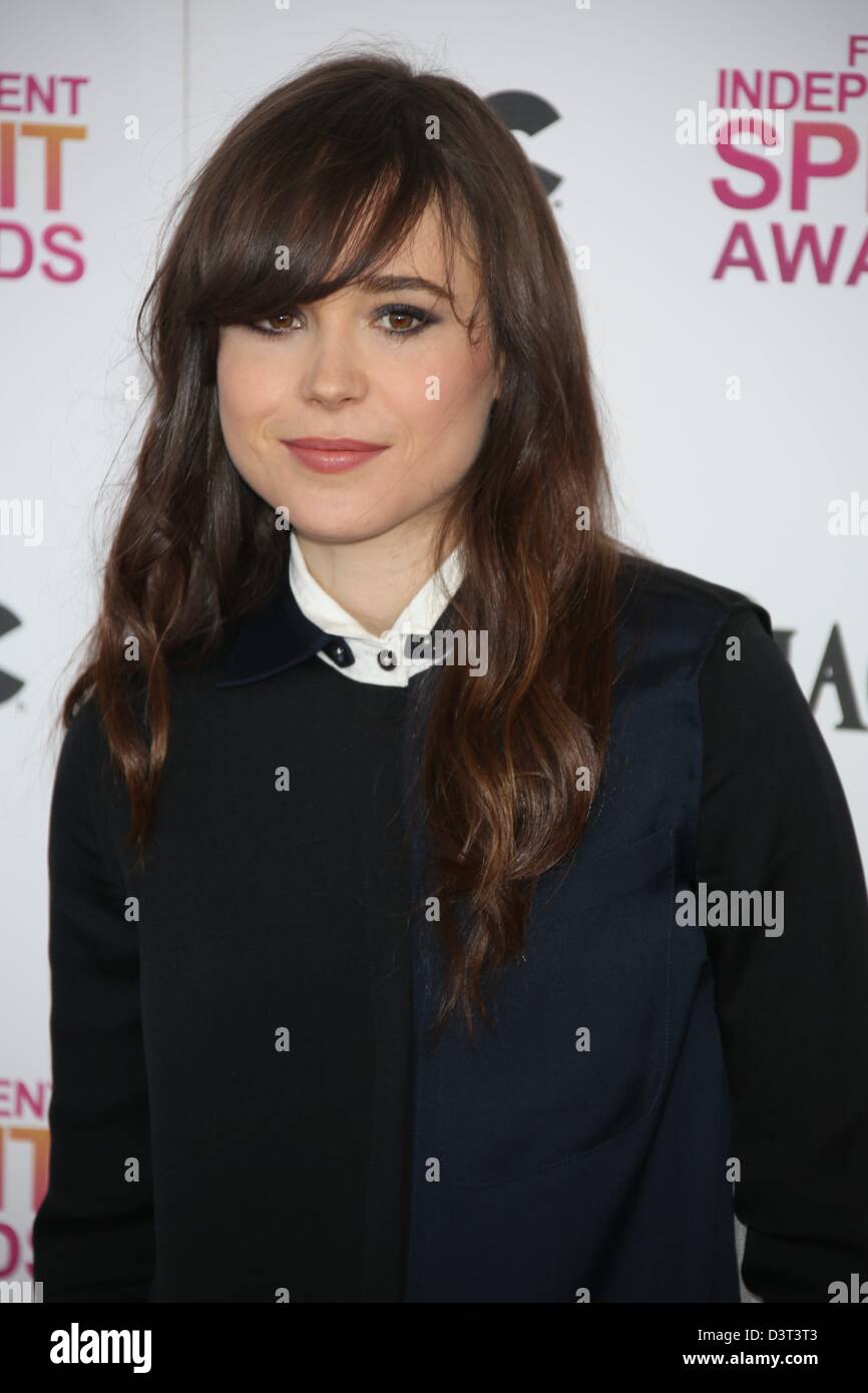 Actress Ellen Page arrives at the 2013 Film Independent Spirit Awards ...