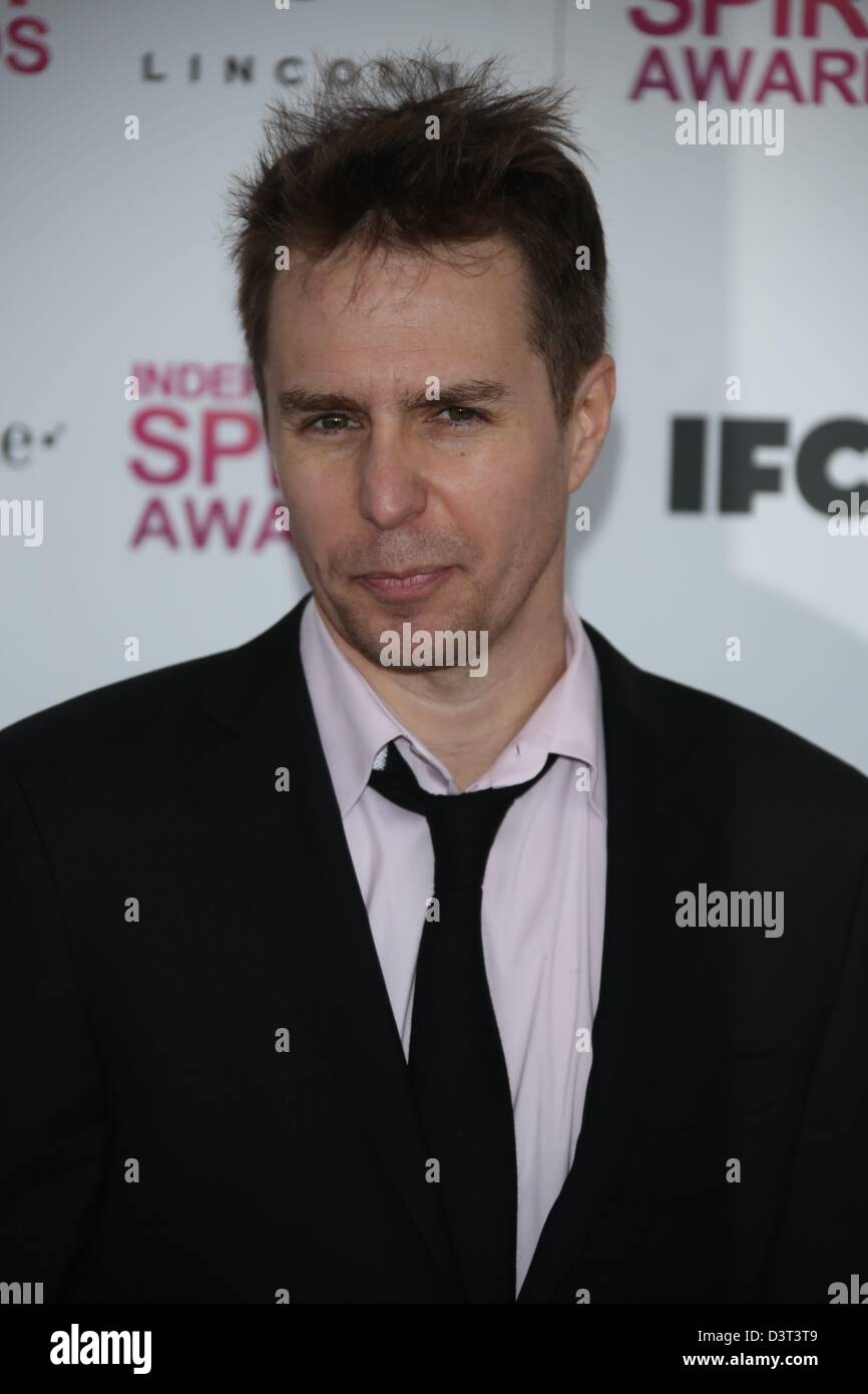 Actor Sam Rockwell arrives at the 2013 Film Independent Spirit Awards ...
