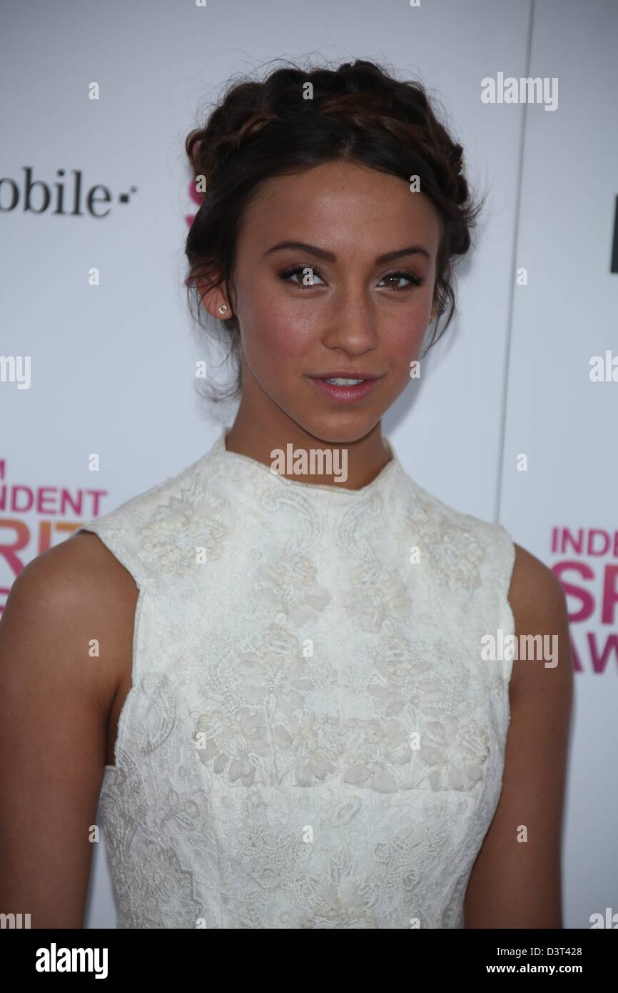 Actress Stella Maeve arrives at the 2013 Film Independent Spirit Awards ...