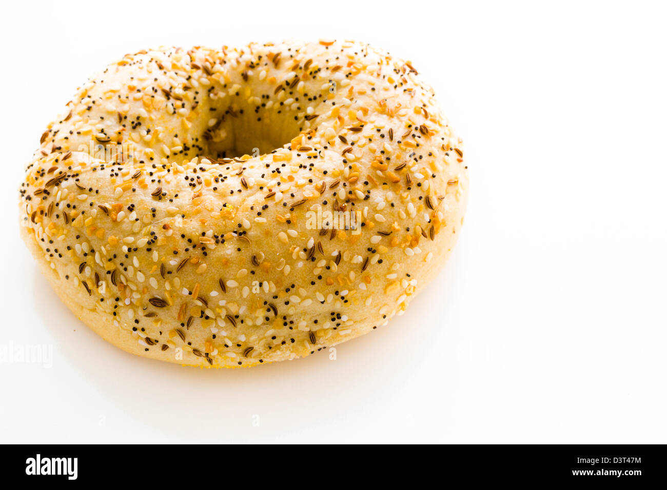 Freshly baked everything bagel Stock Photo - Alamy