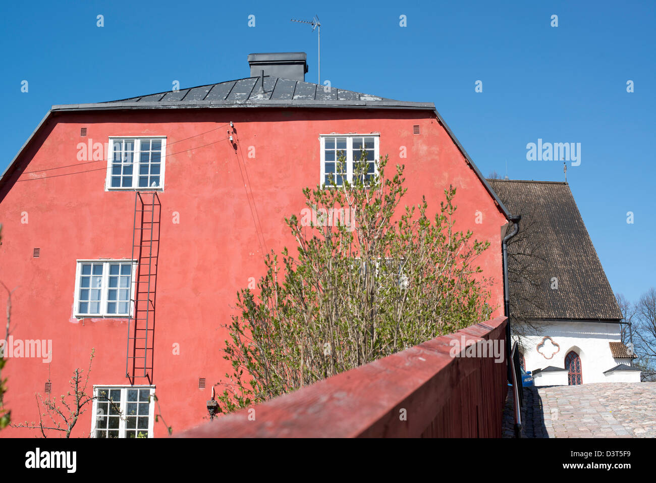 Old red stone building in Porvoo, Finland Stock Photo - Alamy