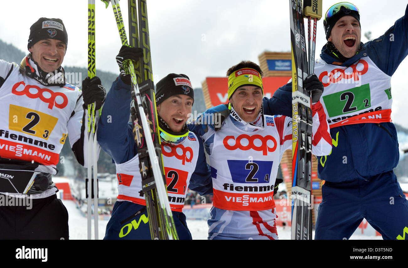 (L-R) Sebastian Lacroix, Francois Braud, Jason Lamy Chappuis and Maxime ...