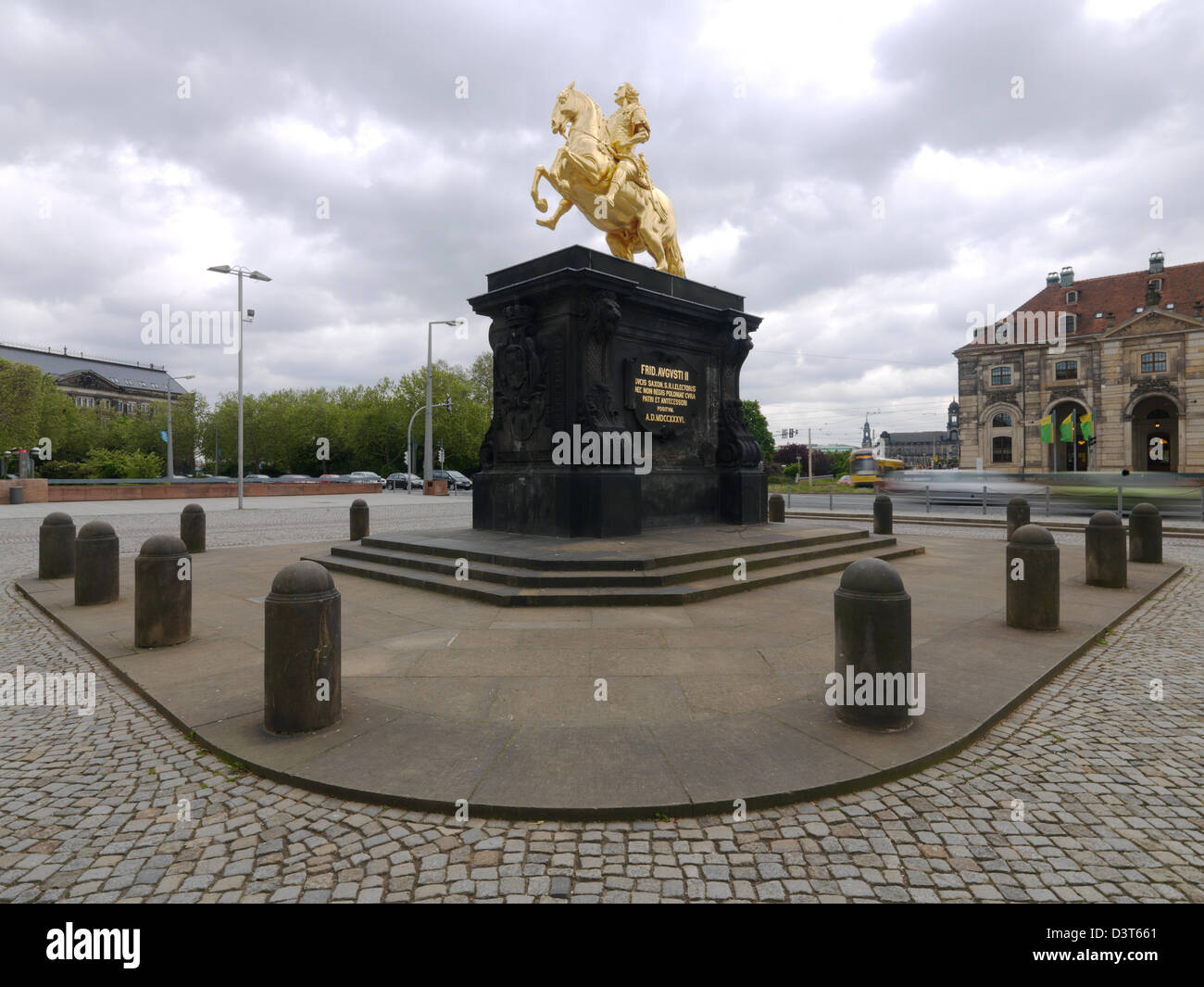 Dresden, Germany, equestrian statue of Augustus the Strong Stock Photo ...