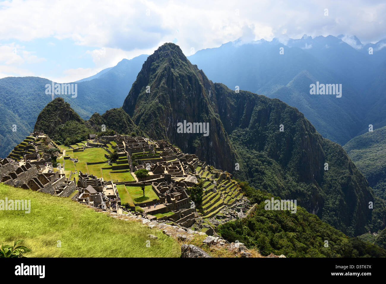 Inca city Machu Picchu in Peru. Ancient lost city in mountains Stock ...