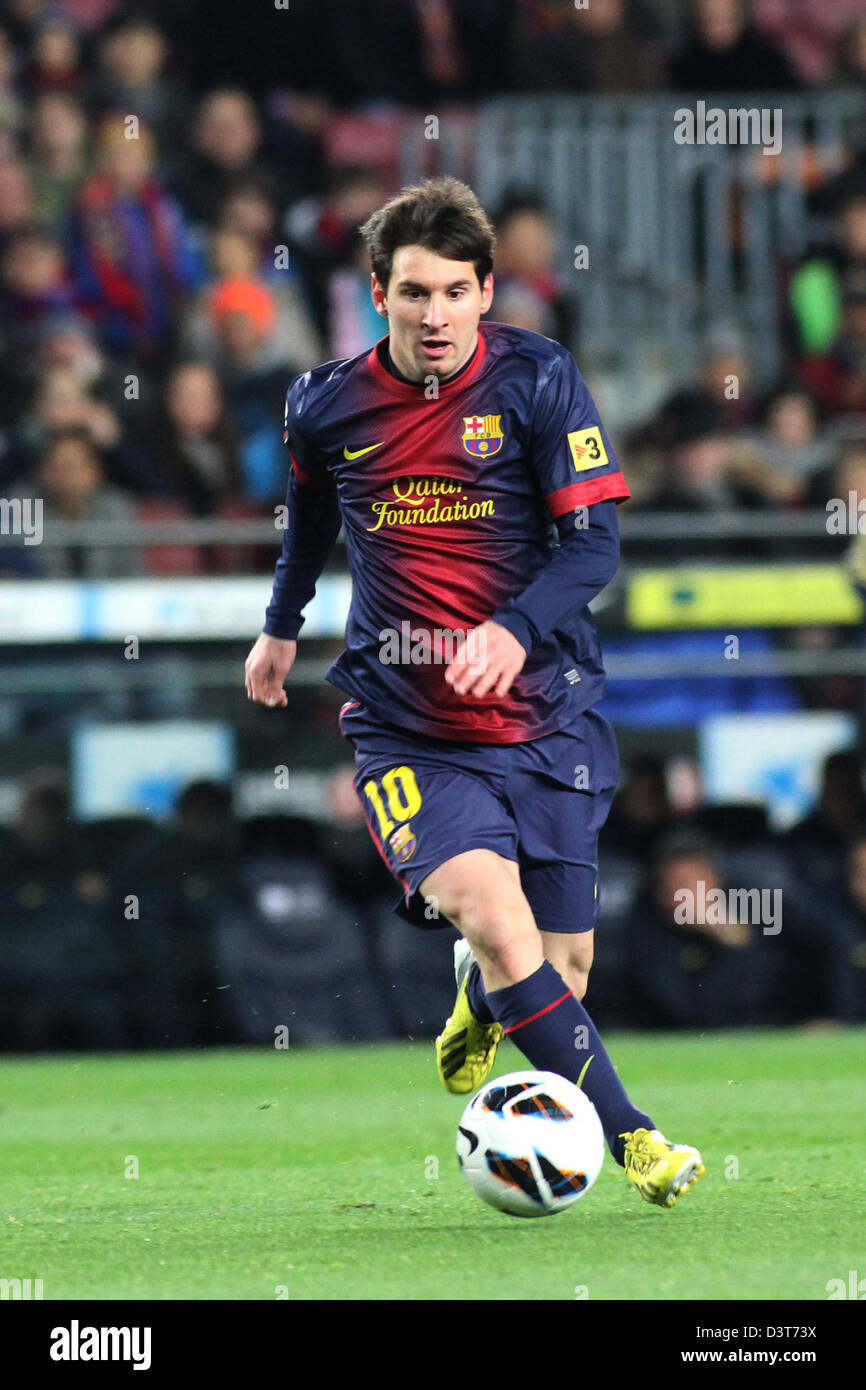 Barcelona, Spain. 23rd Feb, 2013. messi in action during the Spanish La ...