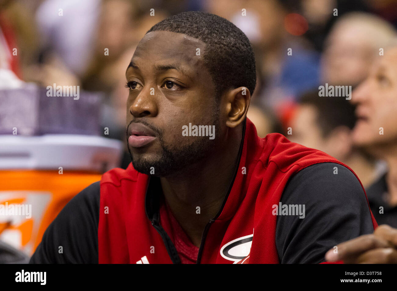 February 23, 2012: Miami Heat shooting guard Dwyane Wade (3) looks on ...