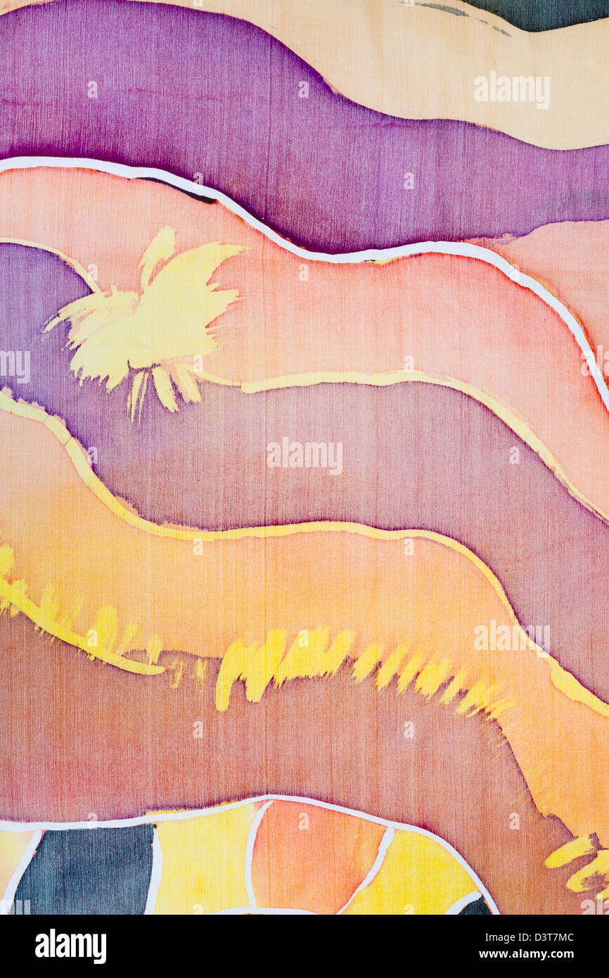 abstract wave pattern on silk batik Stock Photo - Alamy