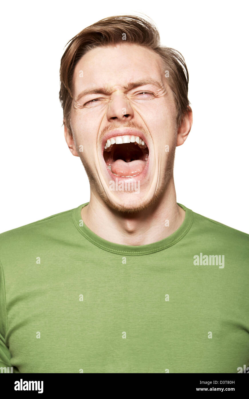 Portrait of young man. Facial expression. Funny face Stock Photo - Alamy