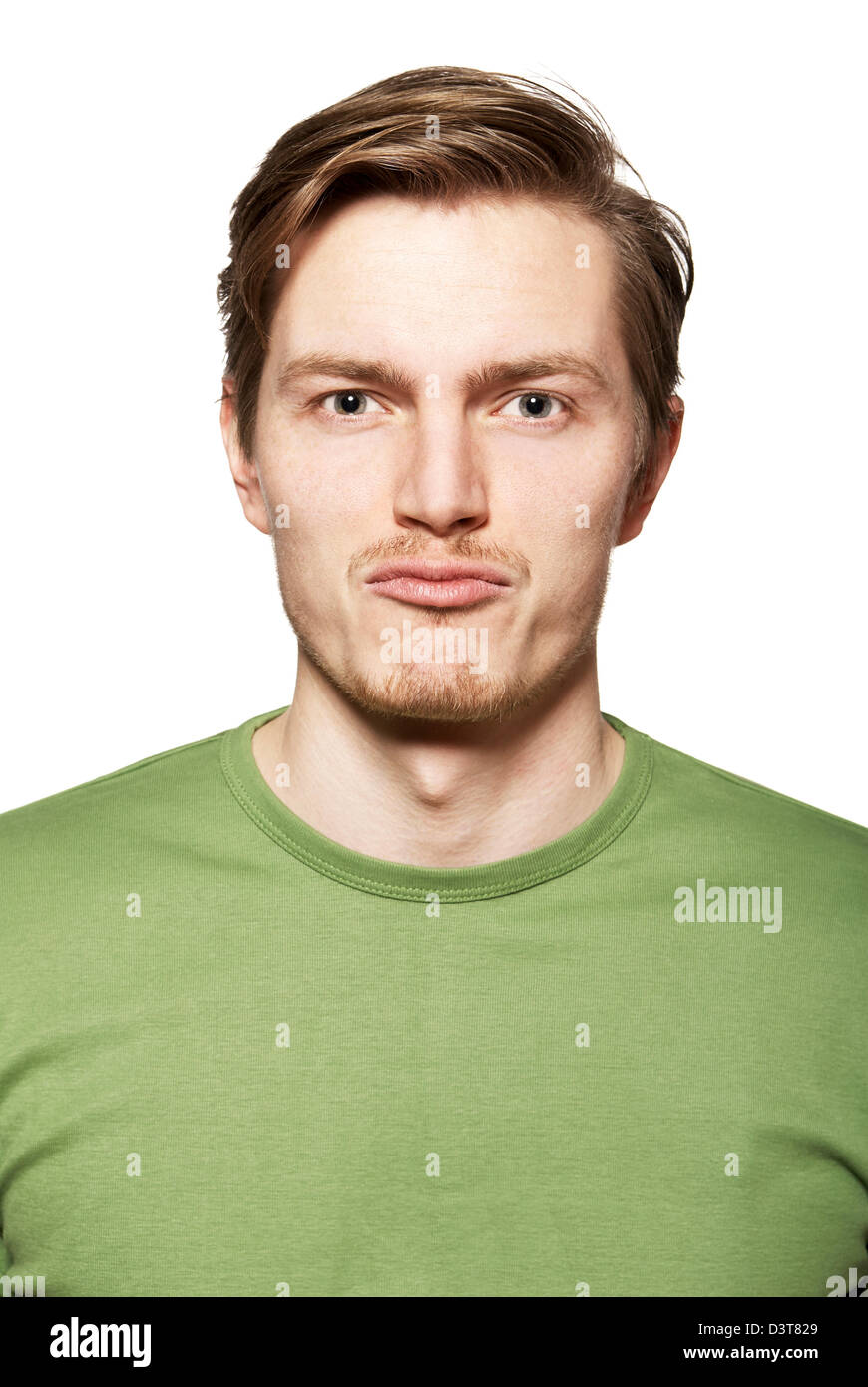 Portrait of young man. Facial expression. Funny face Stock Photo - Alamy