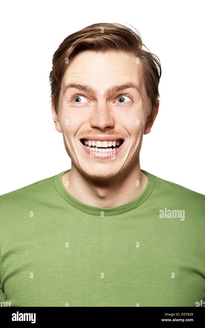 Portrait of young man. Facial expression. Funny face Stock Photo - Alamy