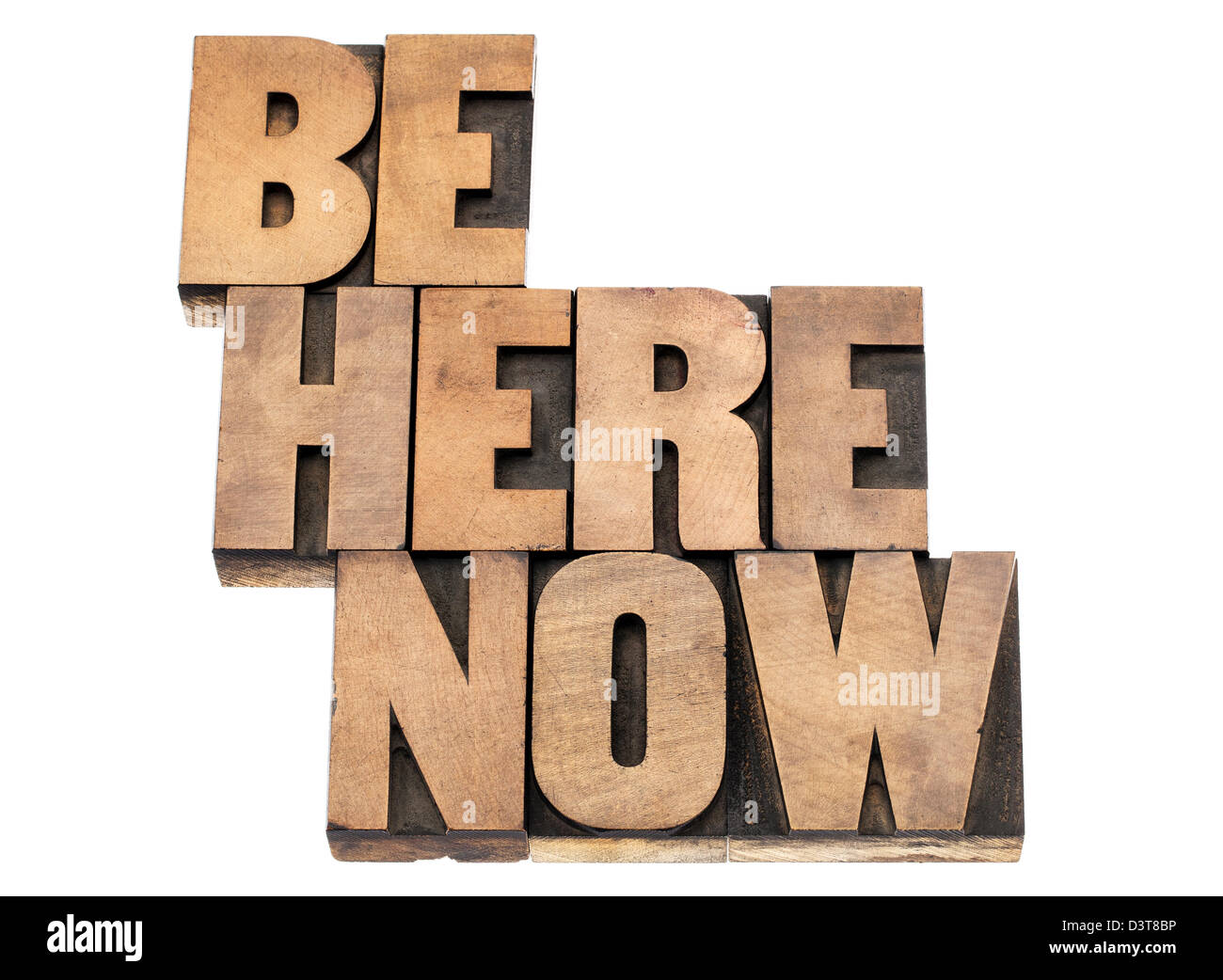be here now - motivational and spiritual reminder- isolated text in ...