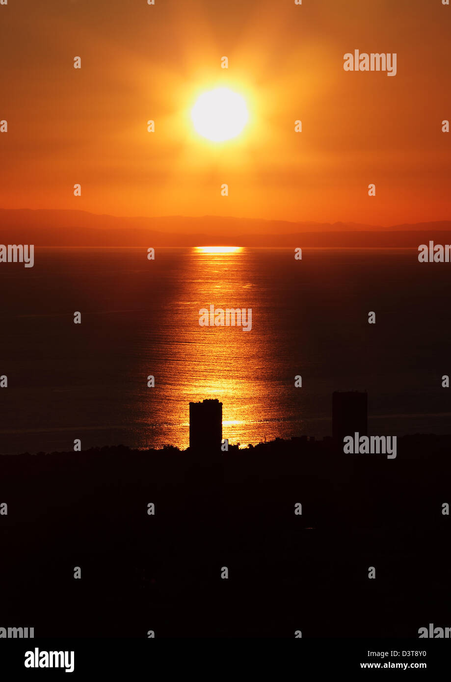 sunset over Marbella Stock Photo - Alamy