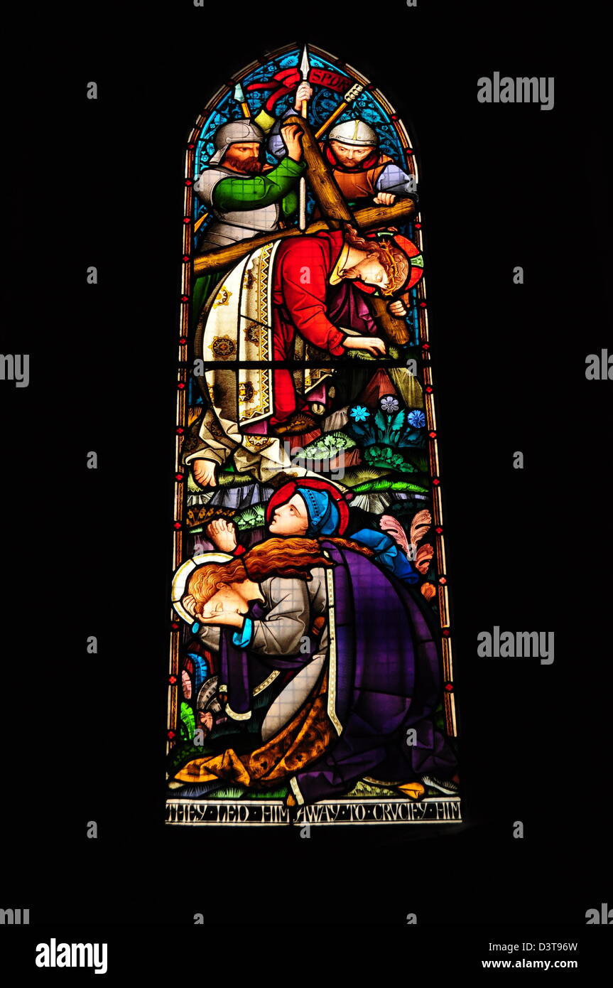 stained glass church window england uk Stock Photo - Alamy