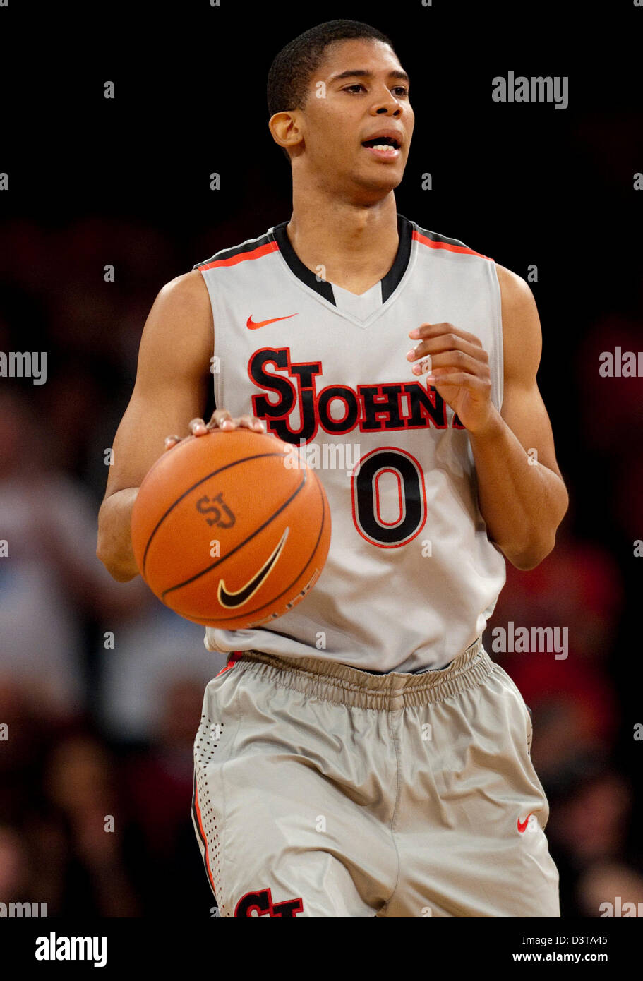 New York, New York, U.S. 24th Feb, 2013. St. John's guard Jamal Branch ...