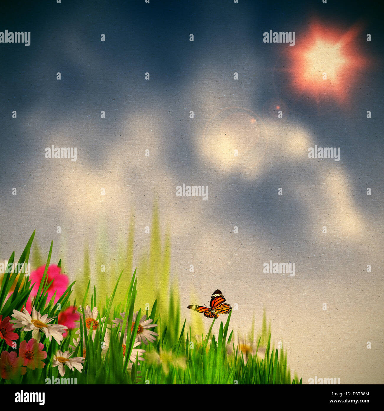 Vintage Summer. Abstract natural backgrounds with old cardboard texture ...