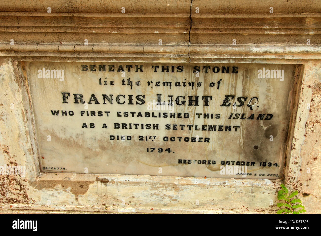 Malaysia, Penang, Georgetown, Christian cemetery, grave of Francis ...