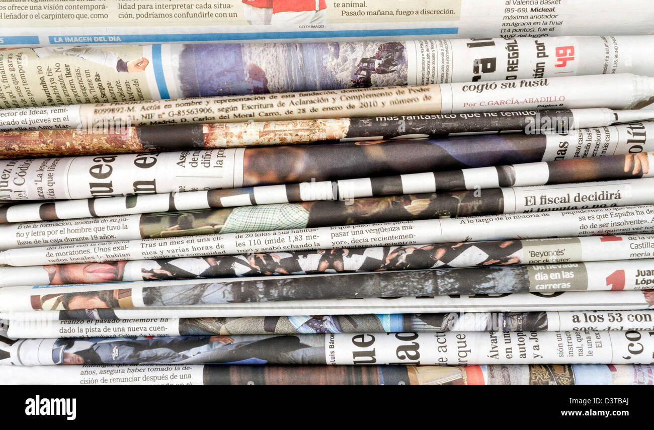 Pile stack newspapers hi-res stock photography and images - Alamy