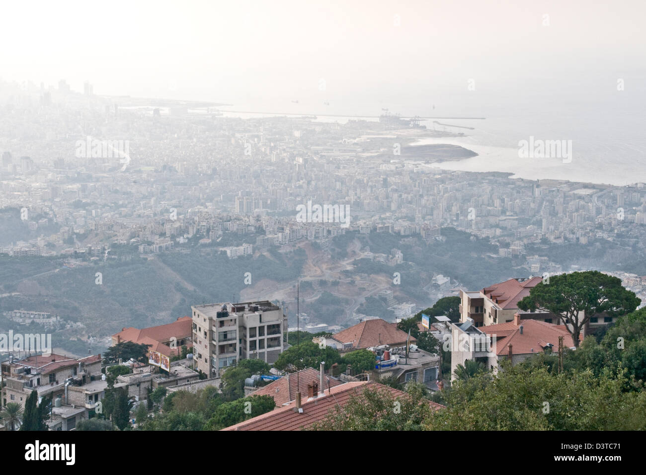 A view of the Lebanese city and port district of Beirut as seen from ...