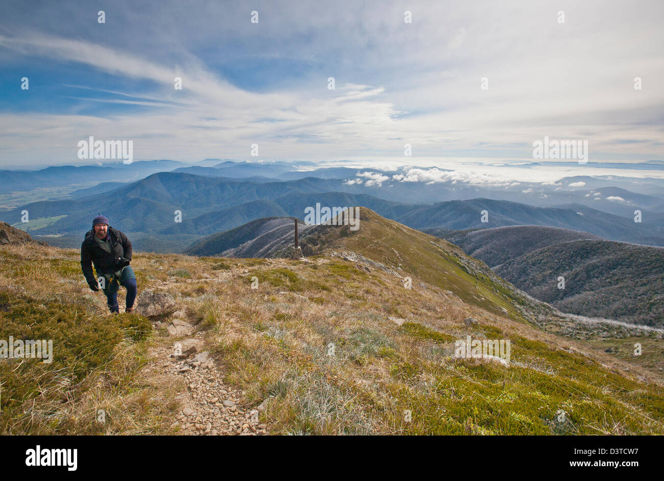 Hiker heading up trail hi-res stock photography and images - Alamy