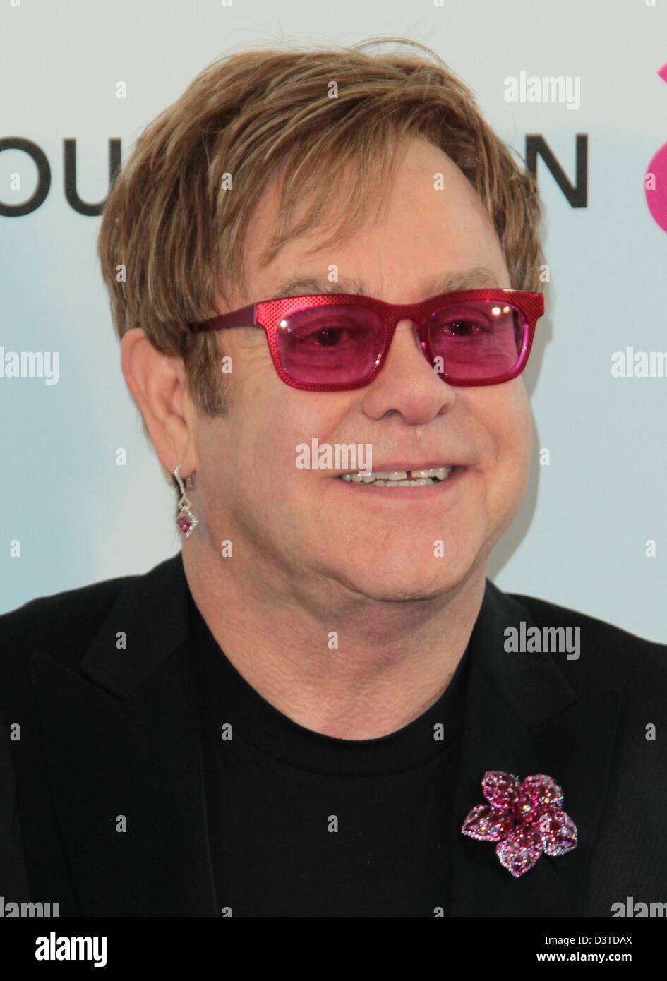 Los Angeles, California, U.S. 24th Feb, 2013. Sir Elton John attends Elton John Aids Foundation ...