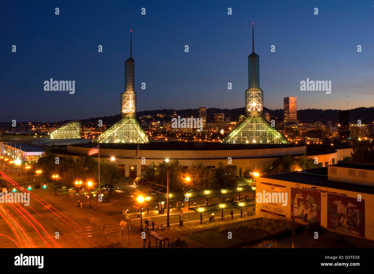 Oregon Convention Center at night, Portland, Oregon Stock Photo - Alamy